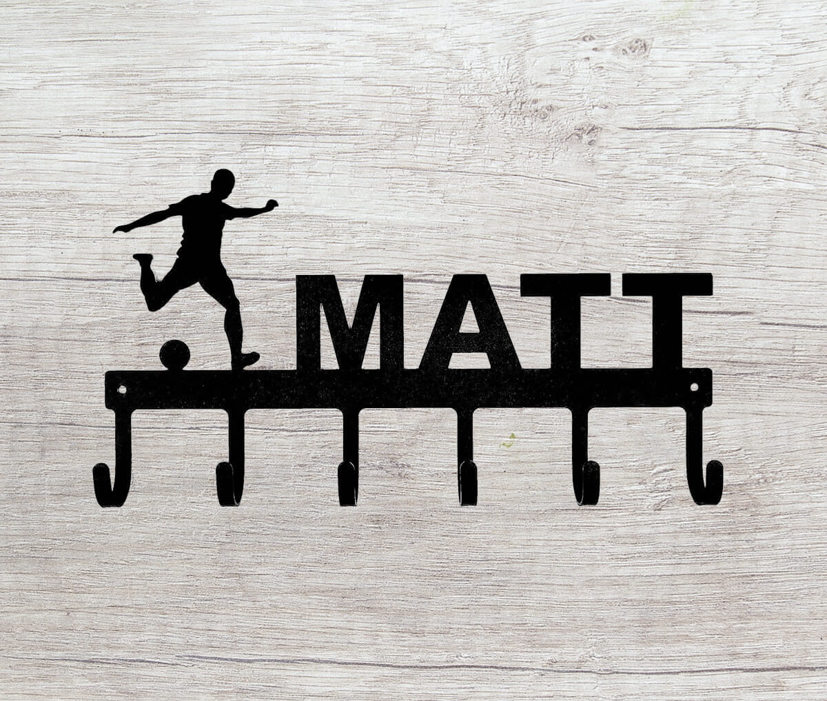 Buy Steel 6 Hook Customized Medal Hanger - Matt & Footballer Online ...