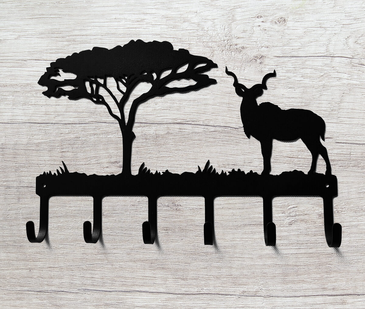 Buy Steel 6 Hook Kudu Bull & Acacia Key Holder Online (High Quality ...